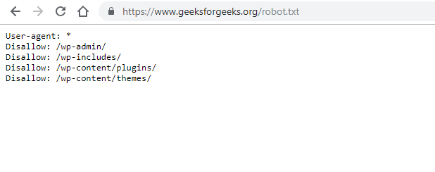 Robotstxt File Geeksforgeeks