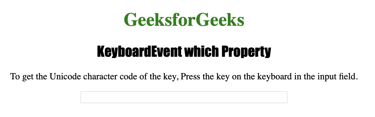 Html Keyboardevent Which Property Geeksforgeeks